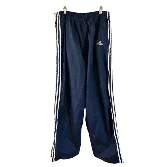 adidas | Pants | Vintage Adidas Logo Navy Blue Striped Tearaway Pants ...